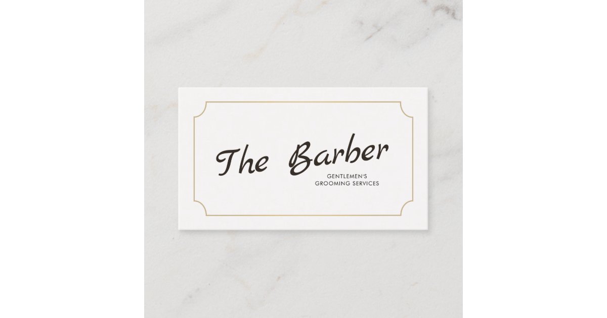 Barber ShopVintage Handwritten Script Business Card | Zazzle