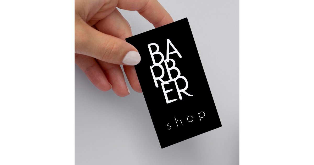 Barber simple modern typography black business card | Zazzle