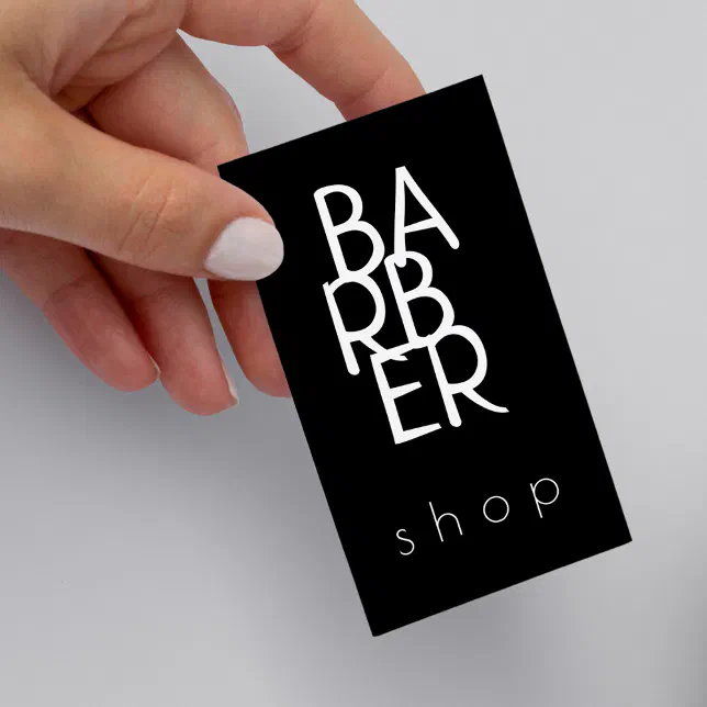 Barber simple modern typography black business card | Zazzle