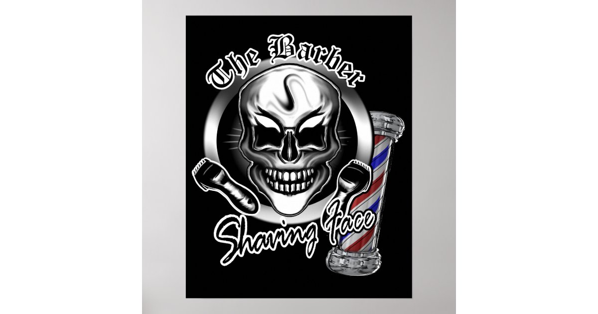 Barber Skull Poster | Zazzle