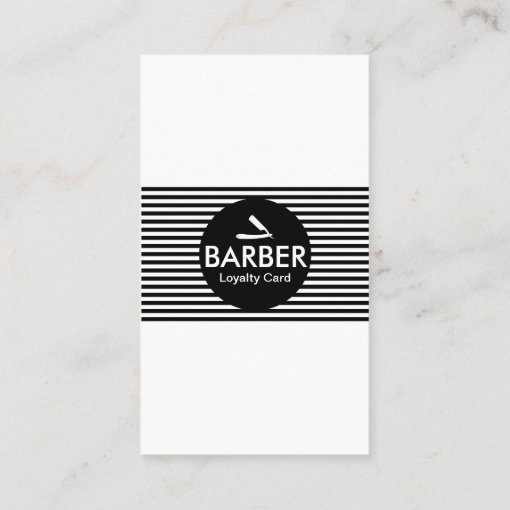 BARBER stripe stamp card | Zazzle