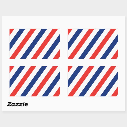 Barber Stripes Rectangular Sticker | Zazzle