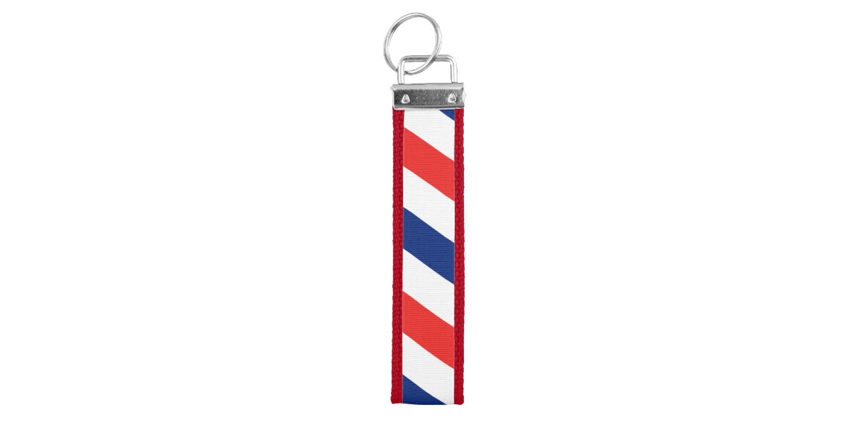 Barber Stripes Wrist Keychain | Zazzle