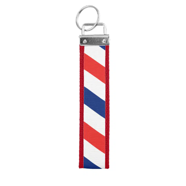 Barber Stripes Wrist Keychain | Zazzle
