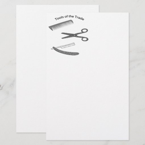Barber Tools of The Trade Stationery | Zazzle