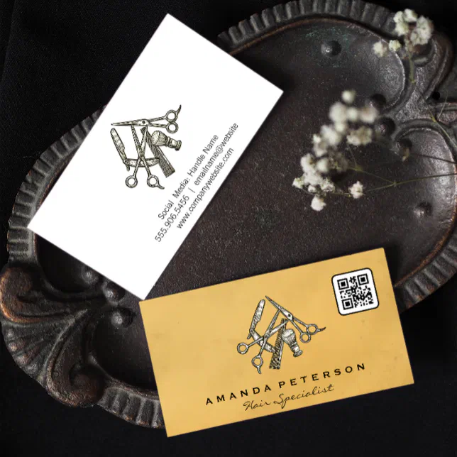 Barber Tools | Qr Code Business Card | Zazzle