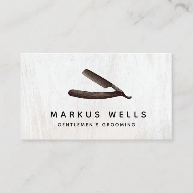 Barber Vintage Straight Razor Barbershop Business Business Card | Zazzle