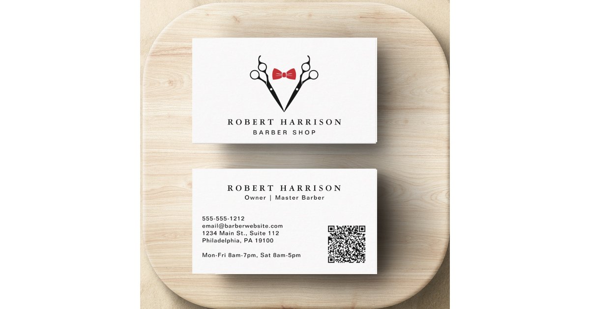 Barbershop Barber QR Code Business Card | Zazzle