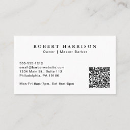 Barbershop Barber QR Code Business Card | Zazzle