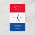 Barbershop Barber Red White Blue Modern Business Card | Zazzle