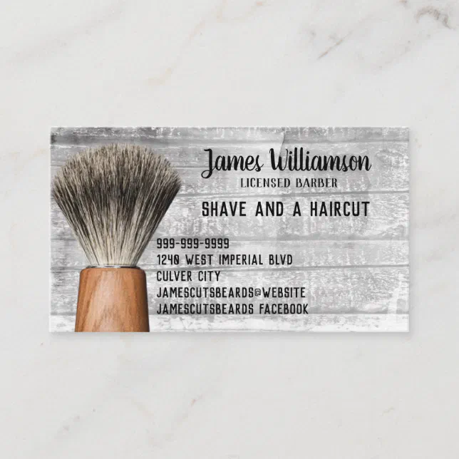 Barbershop Barber Stylist Shave Haircut Modern Business Card | Zazzle