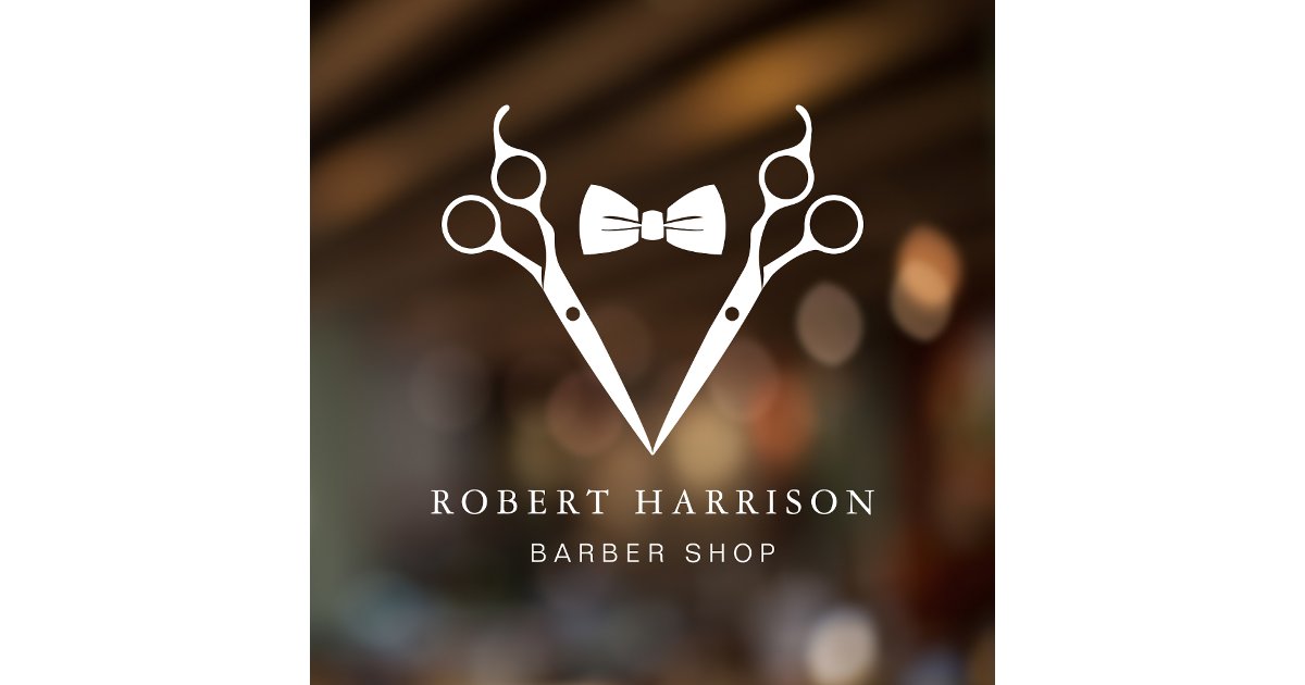 Barbershop Barber White Window Cling | Zazzle