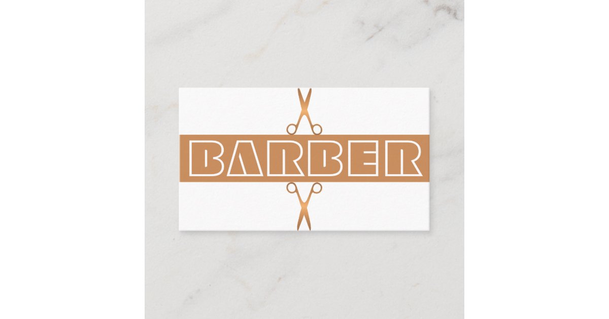 Barbershop modern gold typography Business Card | Zazzle