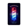 Barbershop Modern Neon Barber's Pole Barber Business Card | Zazzle