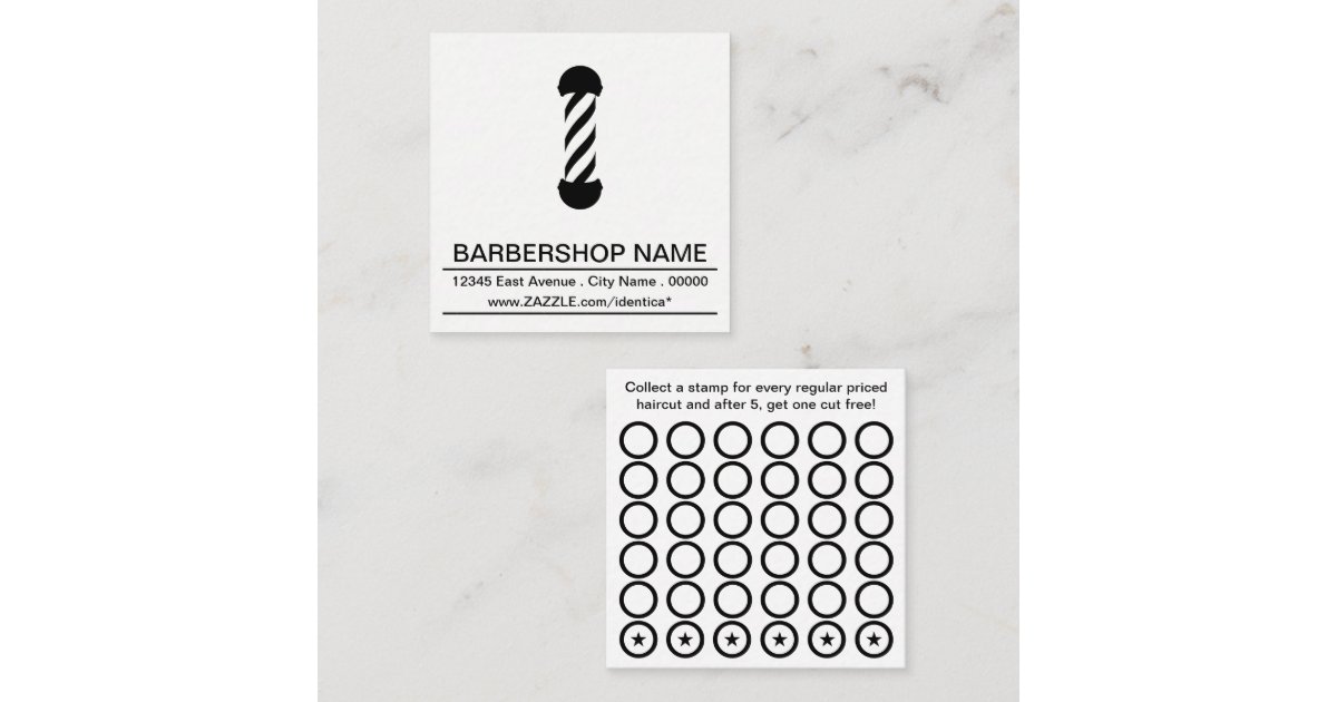 barbershop pole stamp card | Zazzle