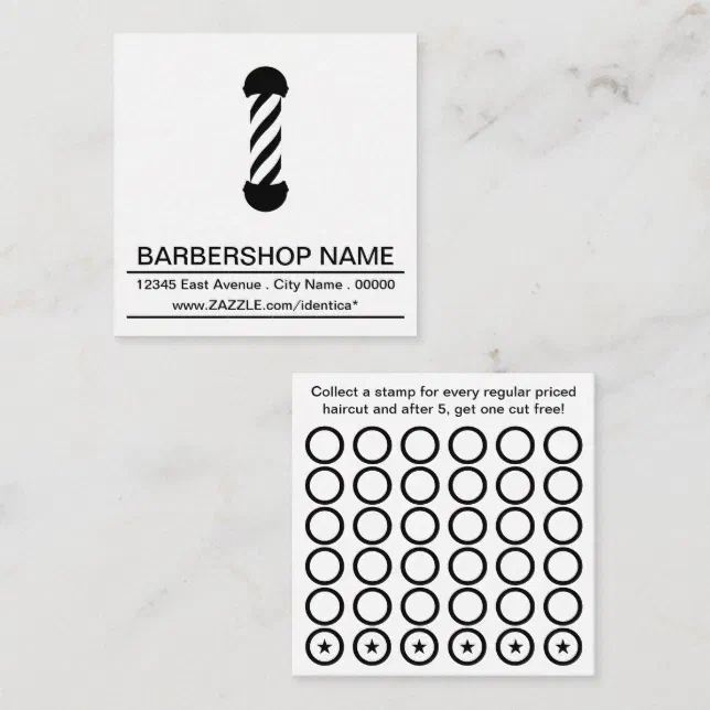 barbershop pole stamp card | Zazzle