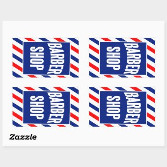 Barbershop Rectangular Sticker | Zazzle