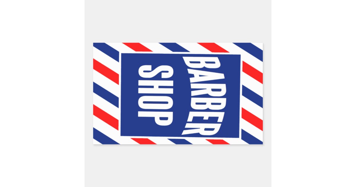 Barbershop Rectangular Sticker | Zazzle