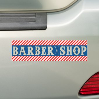 Barbershop Sign Bumper Sticker | Zazzle