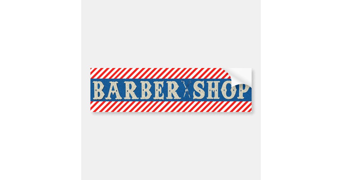 Barbershop Sign Bumper Sticker | Zazzle
