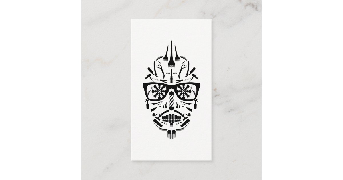 barbershop sugar skull stamp card | Zazzle