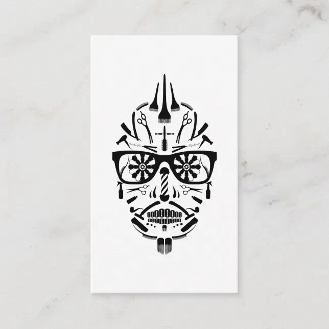 barbershop sugar skull stamp card | Zazzle