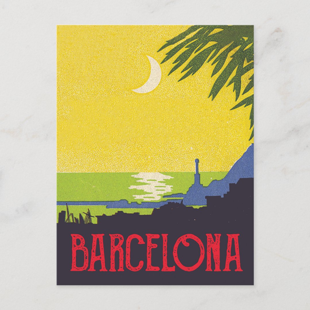 Barcelona by Night Postcard | Zazzle
