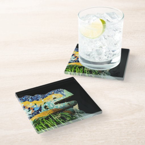 Barcelona, Gaudi - Lizard, Spain (dinning) Glass Coaster | Zazzle