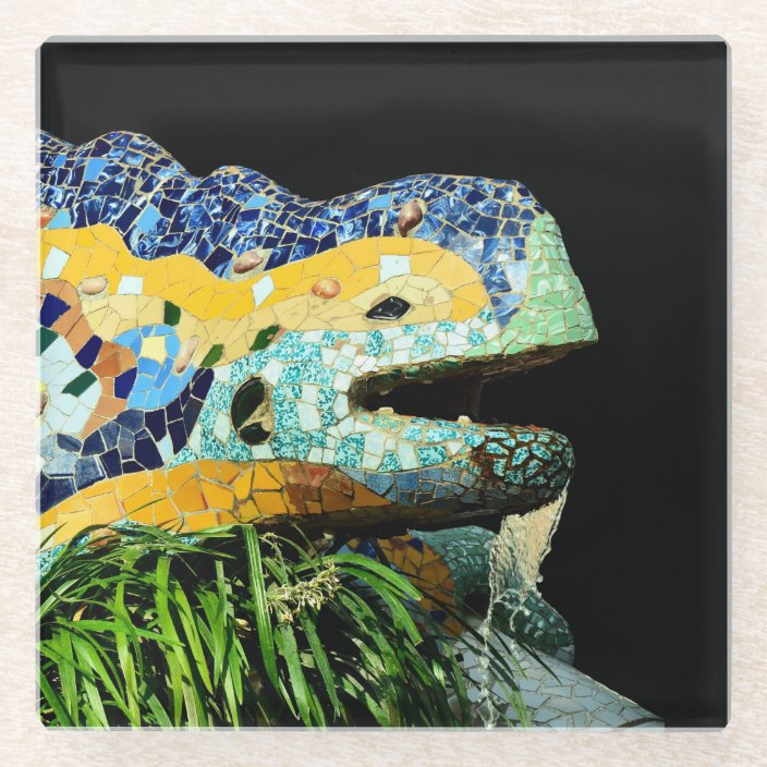 Barcelona, Gaudi - Lizard, Spain (dinning) Glass Coaster | Zazzle.com