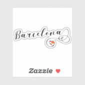 Barcelona Heart Flag Sticker | Zazzle