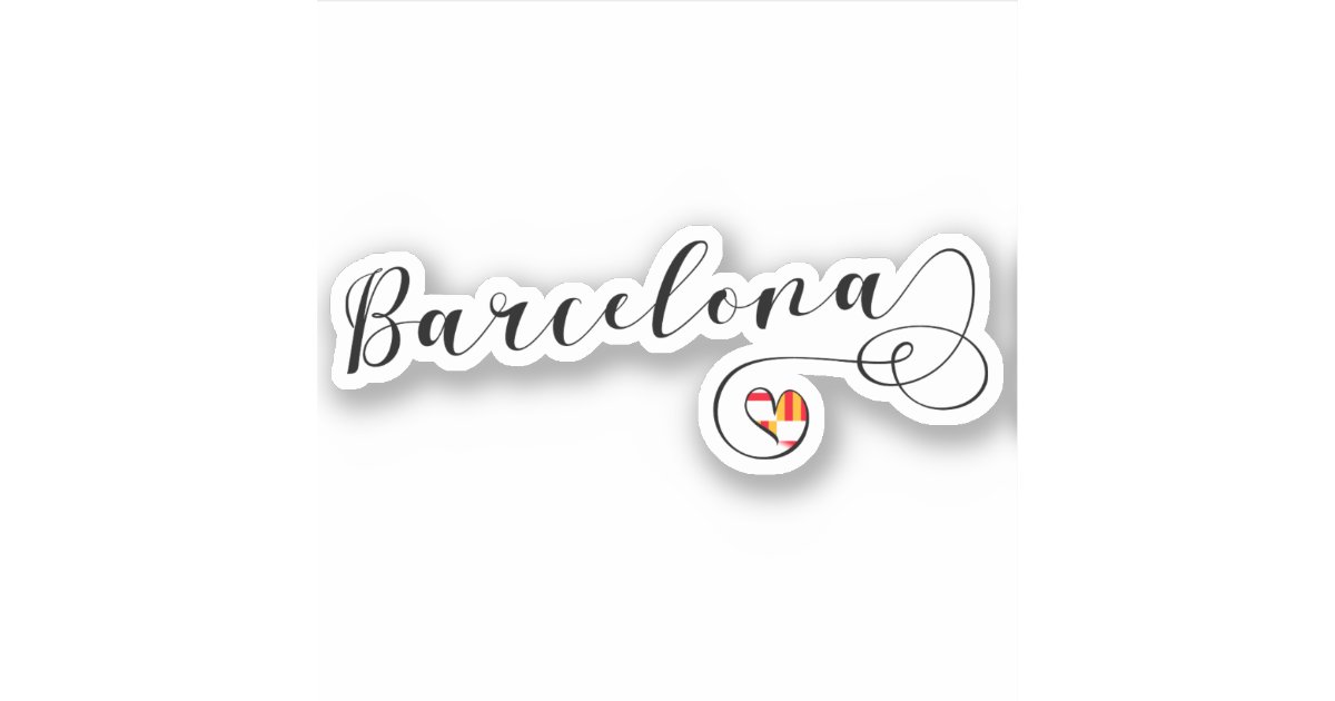 Barcelona Heart Flag Sticker | Zazzle