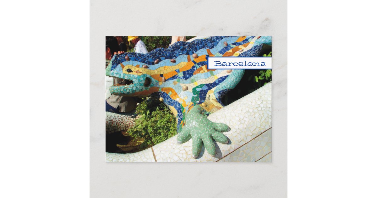 Barcelona Lizard Hand Mosaics Postcard | Zazzle