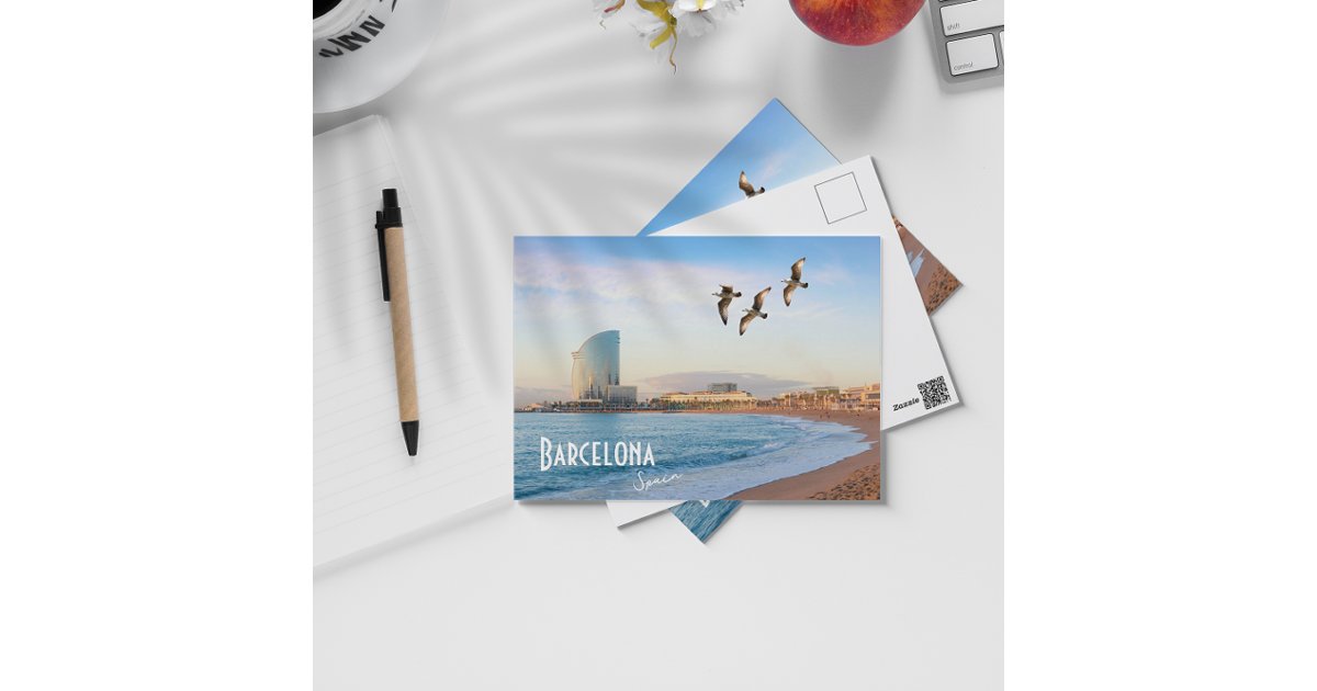 Barcelona, Spain - Barceloneta beach Postcard | Zazzle