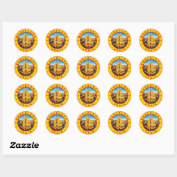 Barcelona Spain Classic Round Sticker | Zazzle