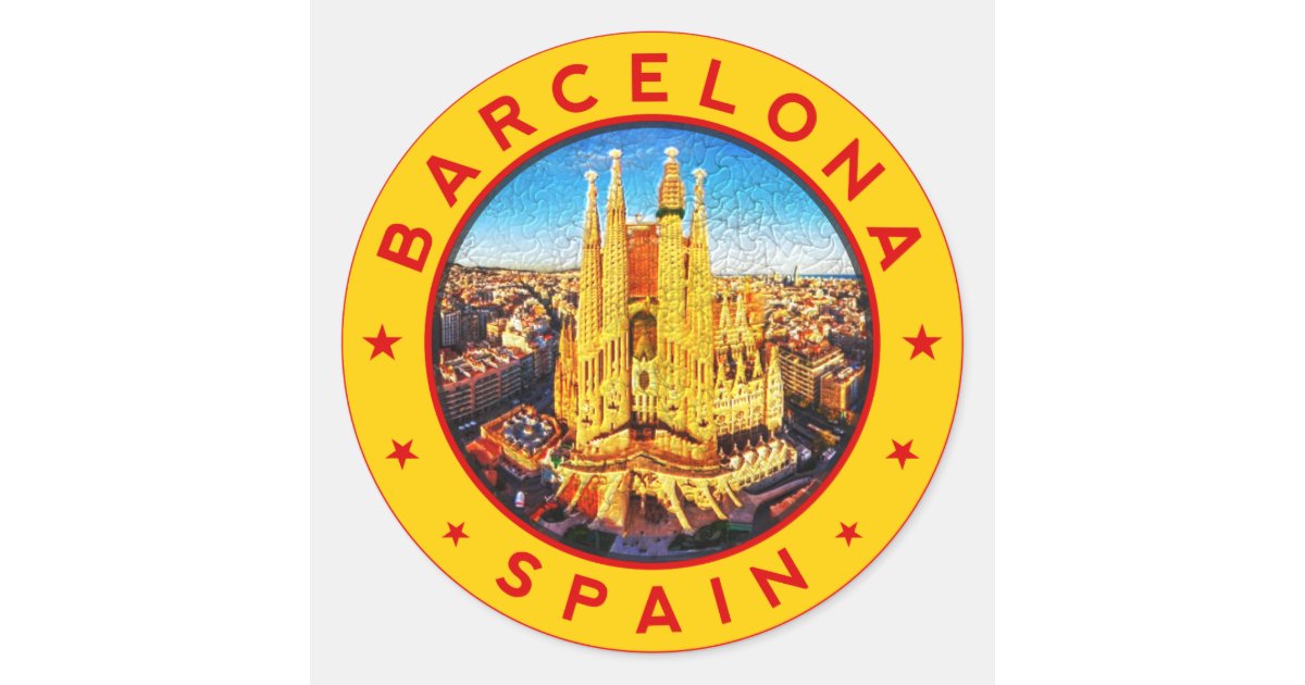 Barcelona Spain Classic Round Sticker | Zazzle