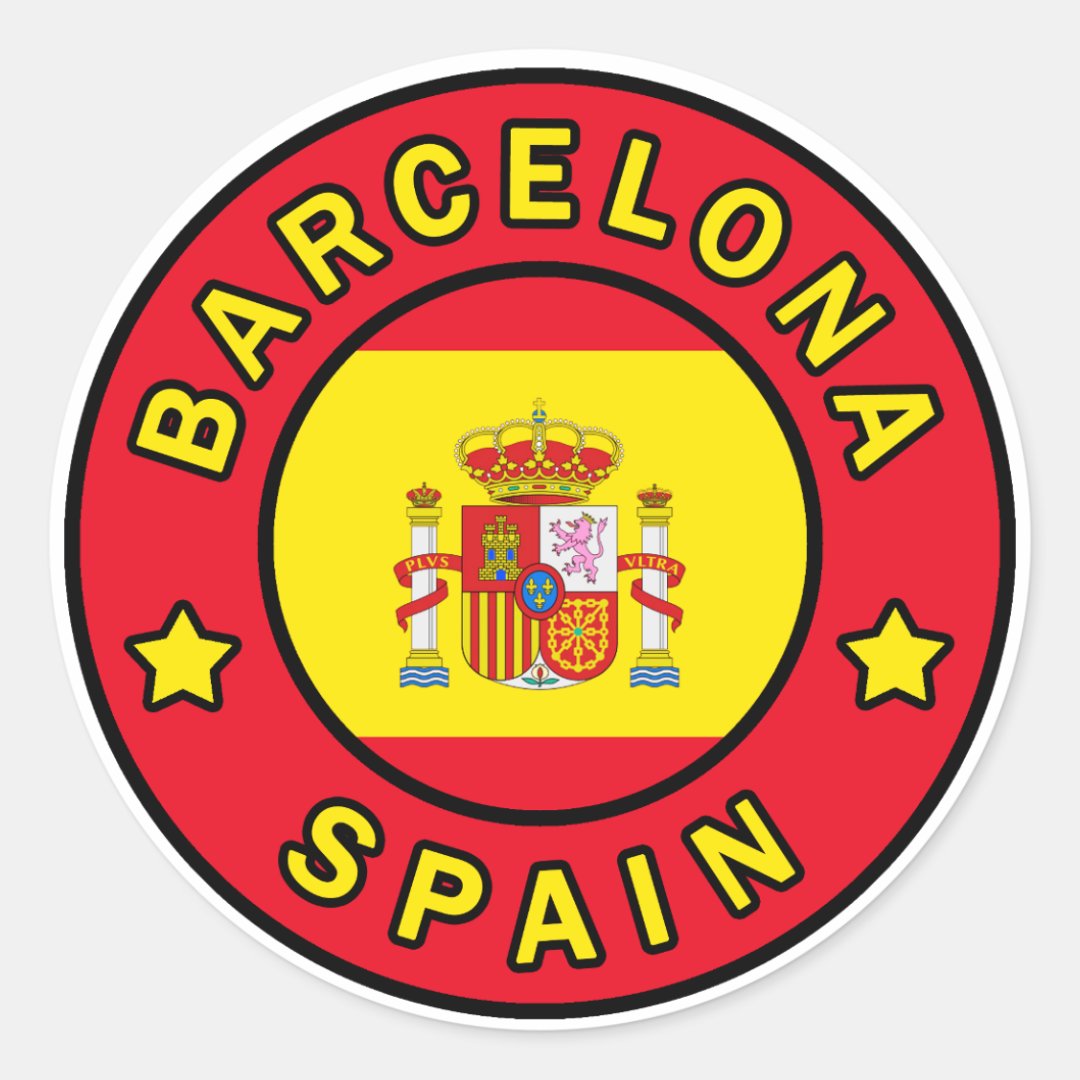 Barcelona Spain Classic Round Sticker | Zazzle