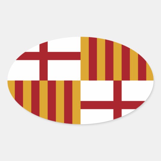 Barcelona (Spain) Flag Oval Sticker | Zazzle.com