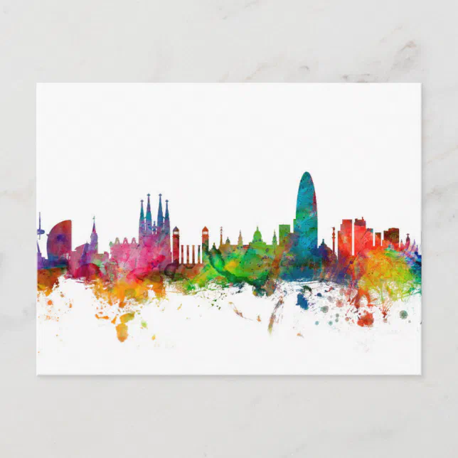 Barcelona Spain Skyline Postcard | Zazzle