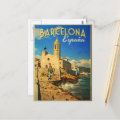 Barcelona Spain Vintage Travel Postcard | Zazzle