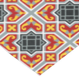 Barcelona tile red octagonal pattern tablecloth | Zazzle