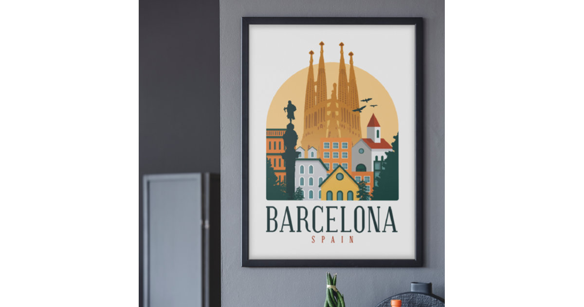 Barcelona Vintage Travel Poster | Zazzle