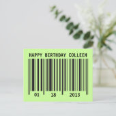 Barcode Happy Birthday postcard | Zazzle