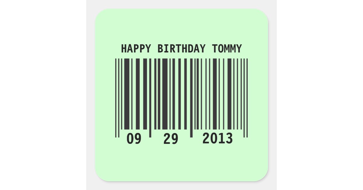 Barcode Happy Birthday sticker | Zazzle