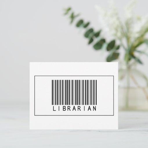 Barcode Librarian Postcard | Zazzle