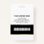 Barcode Photo Name ID Card Vertical Modern Badge | Zazzle