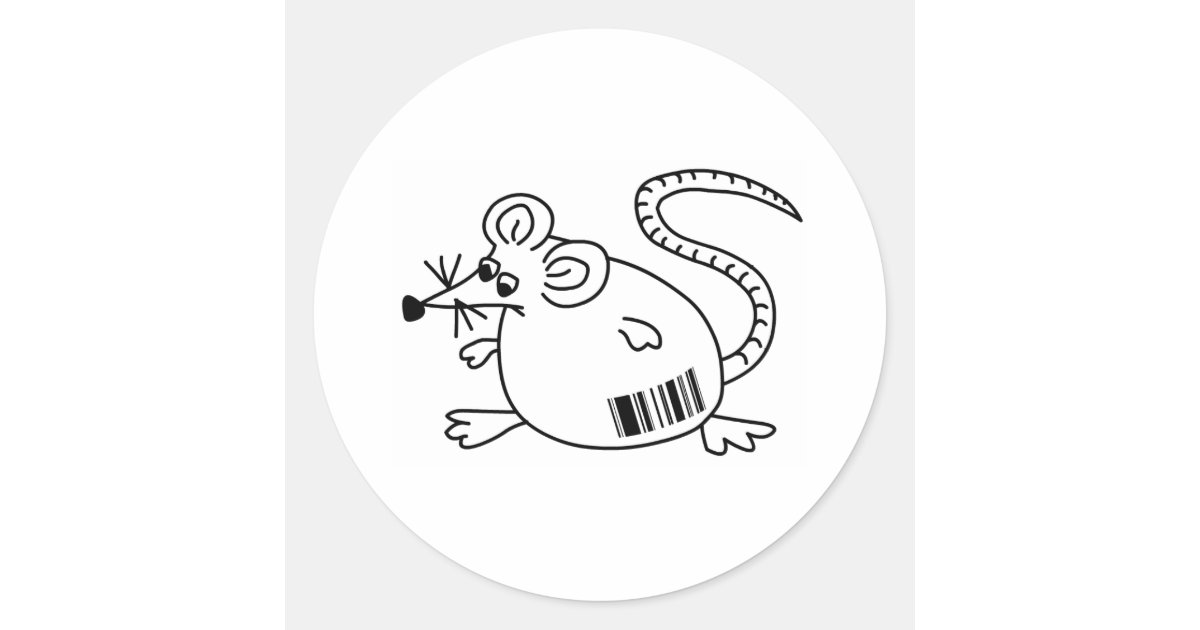 Barcode Rat Classic Round Sticker | Zazzle