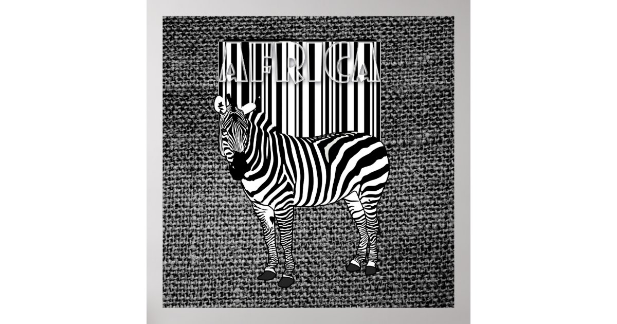 Barcode Running into a zebra design Poster | Zazzle