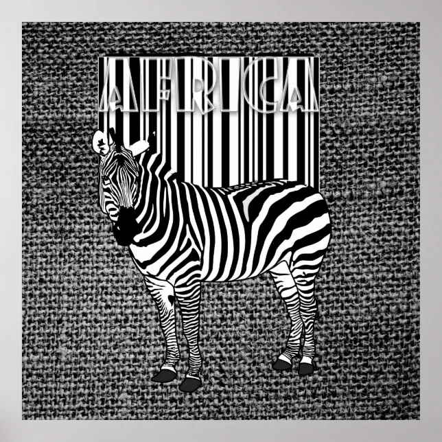Barcode Running into a zebra design Poster | Zazzle