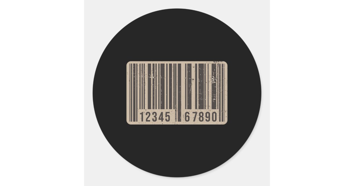 Barcode Upc Universal Product Code Cashier Retail Classic Round Sticker ...