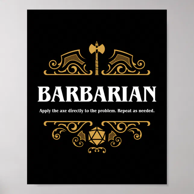 Bard Class Tabletop RPG Gaming Poster | Zazzle